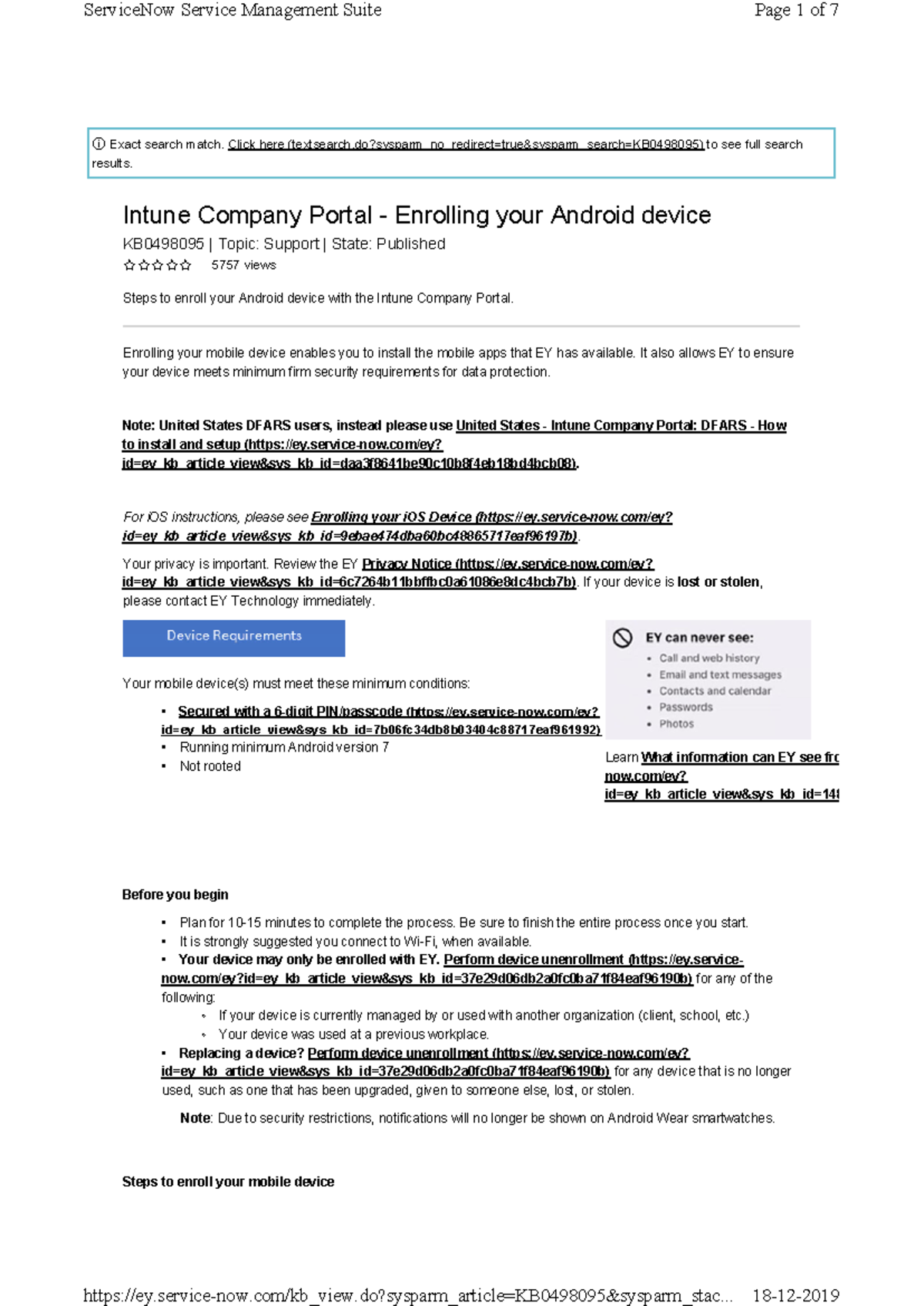 Intune Company Portal: Android Device Enrollment Guide KB0498095 - Studocu