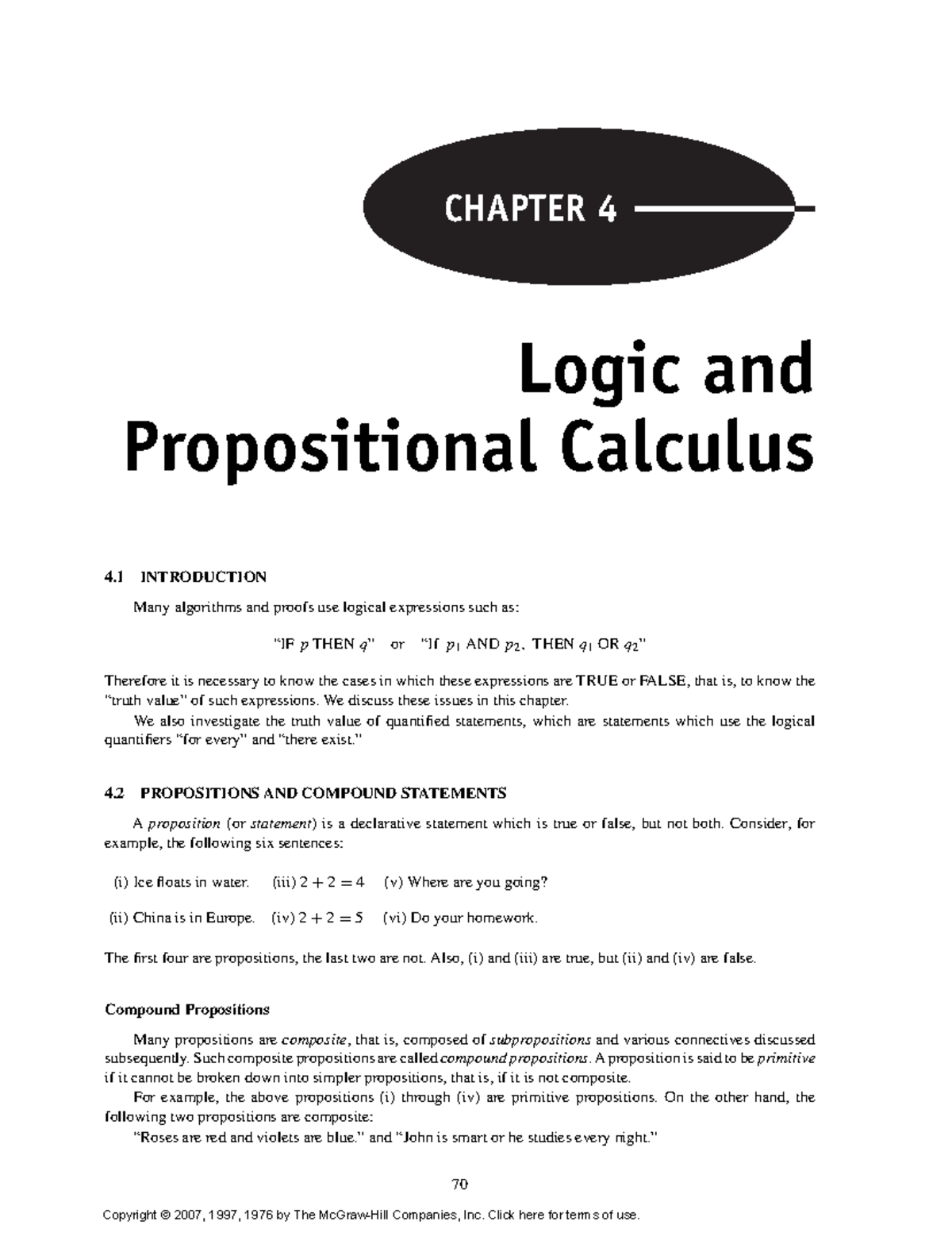 MTH211-Ch4-Logic and Propositional Calculus - CHAPTER 4 Logic and ...