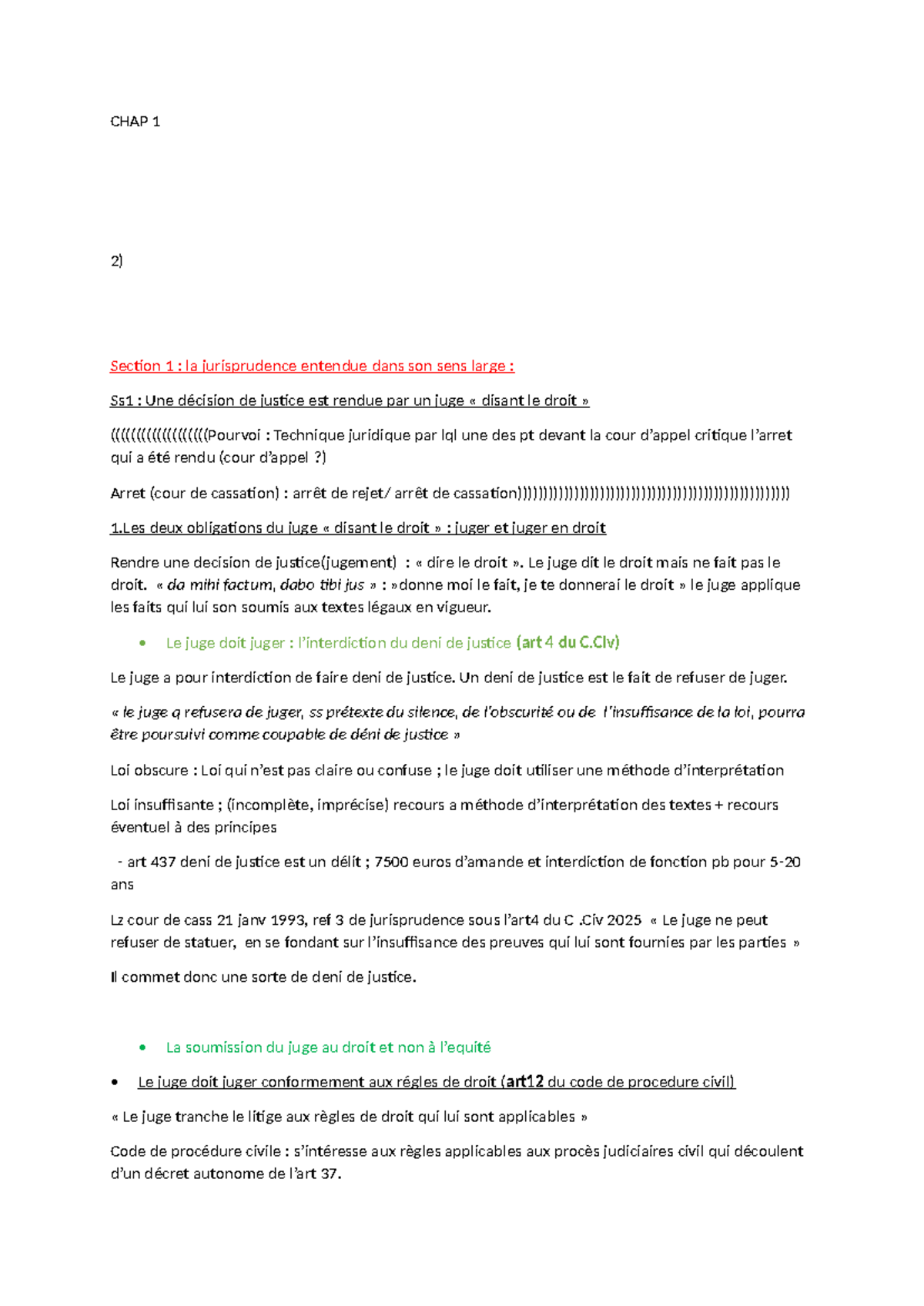 CHAP 1 - S1 chapitre 1 - CHAP 1 2) Section 1 : la jurisprudence ...