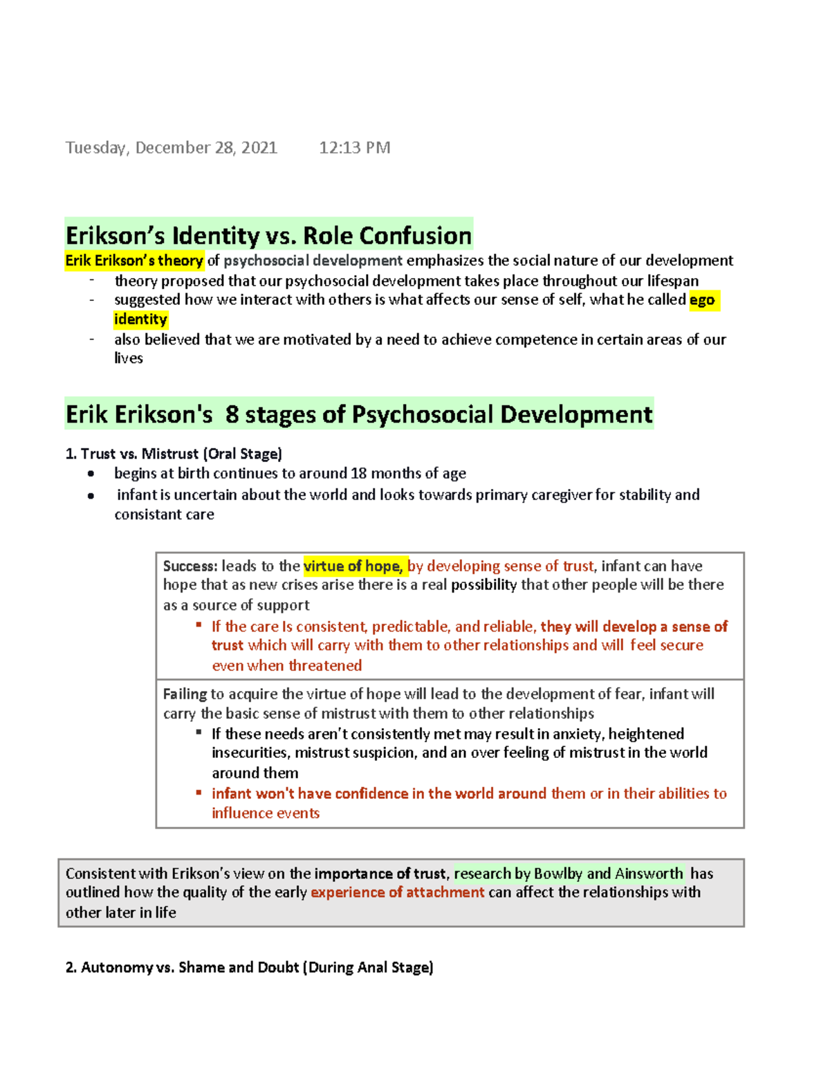 Erikson's Stages of Psychosocial Development: Identity vs. Role ...