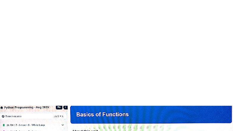 Python Programming Aug 2025: Functions and Loops Overview - Studocu