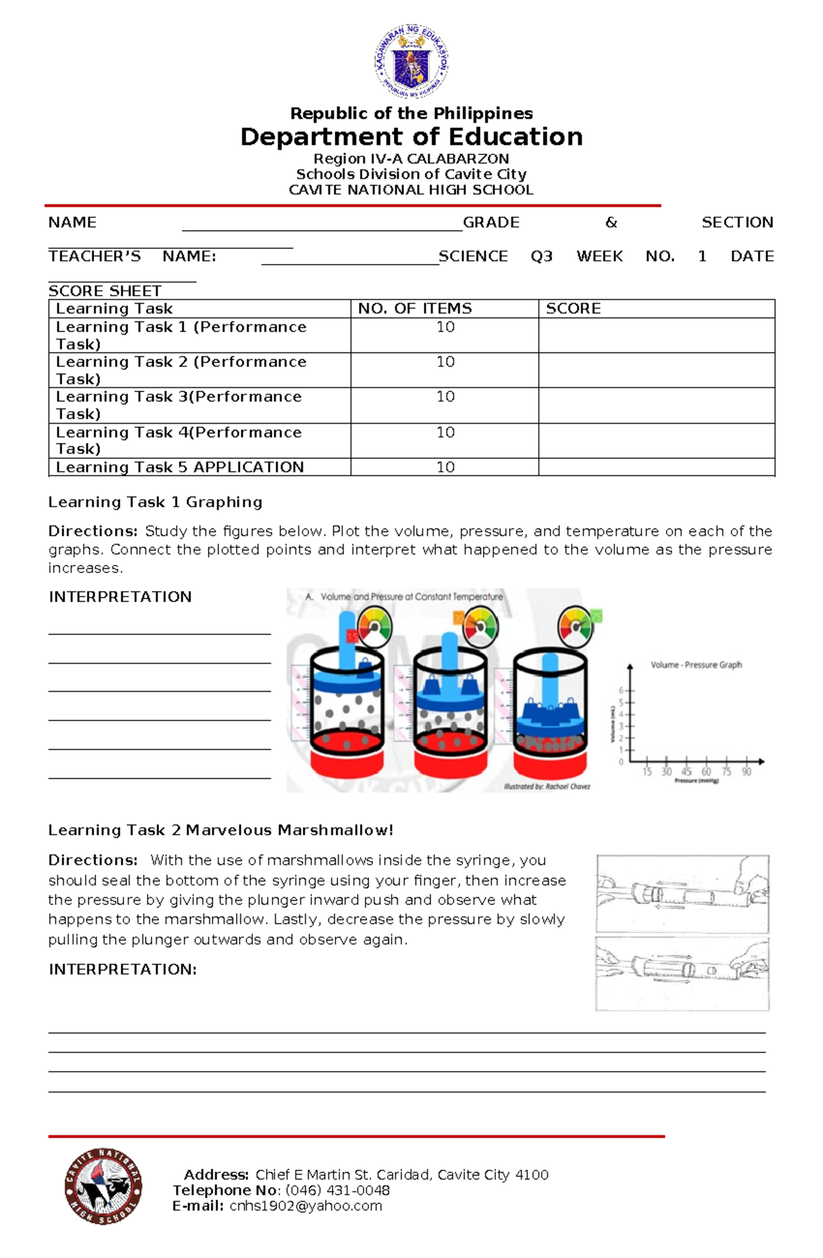 Worksheet-Q4 Week 1 Science Activities and Performance Tasks - Studocu