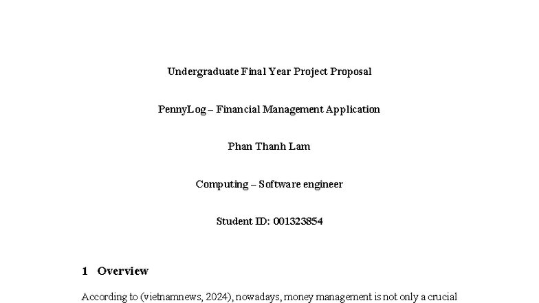 Proposal Lam Thanh Phan - Undergraduate Final Year Project Proposal ...