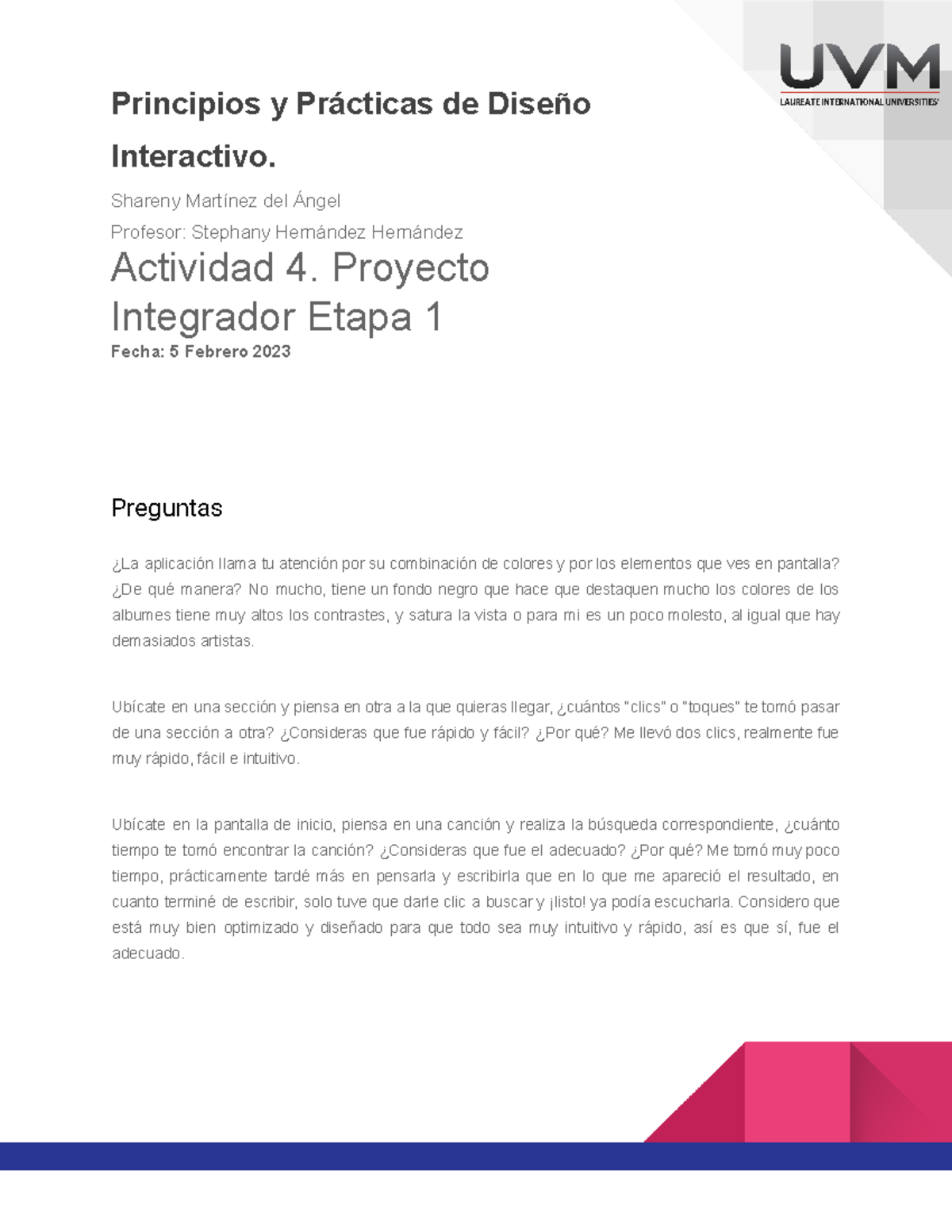 Propuesta de proyecto - Doc - Principios y Prácticas de Diseño Interactivo. Shareny Martínez del ...