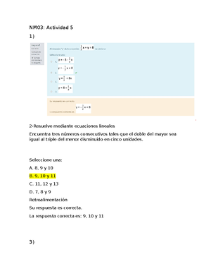 NM08 Actividad 5 - Las matemáticas y sus Representaciones - NM08 actividad 5 Pregunto 1 Sirve ...