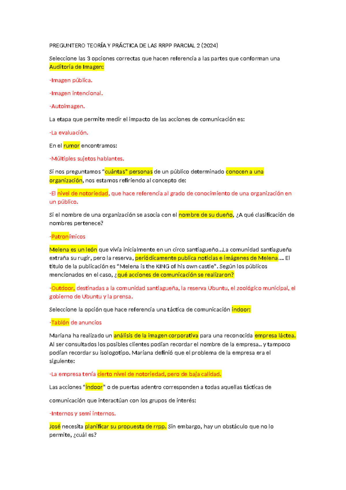 Teoría y Práctica de las RRPP - Parcial 2 (2024) - Preguntas y ...