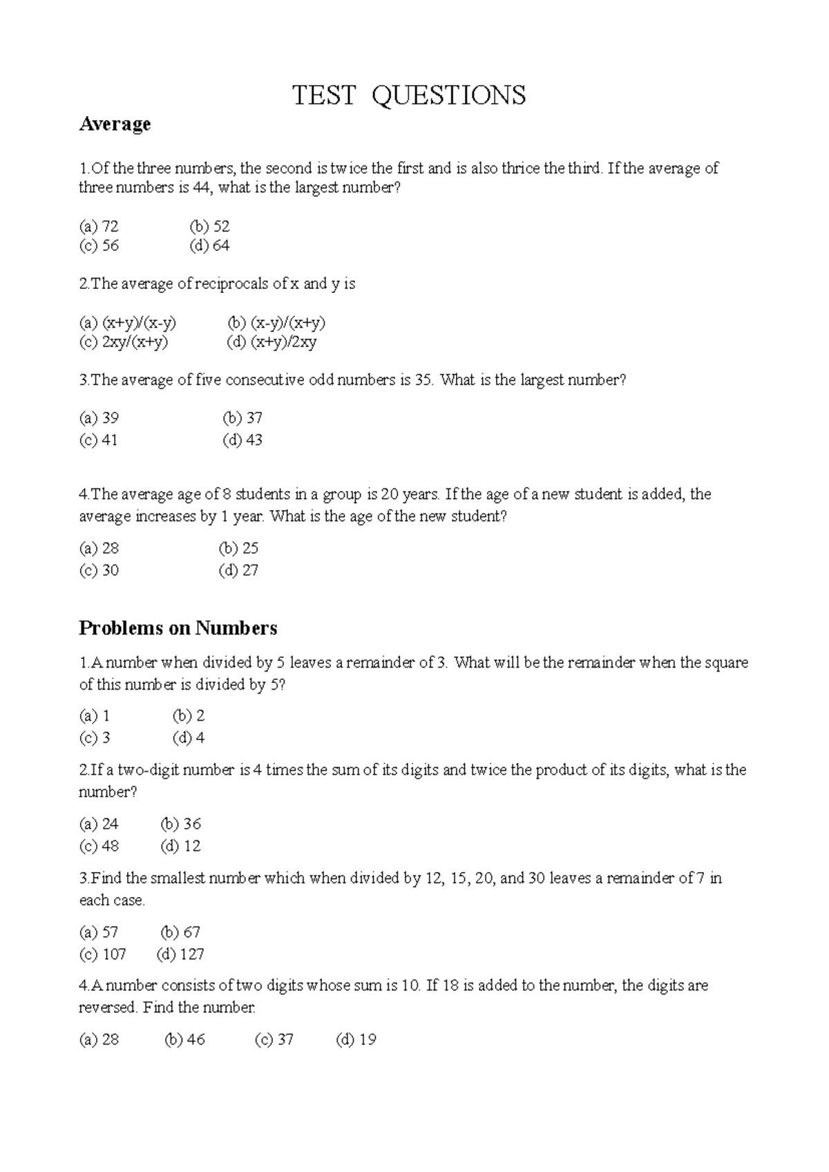 Aptitude Test Questions & Problems - Notes for Exam Preparation - Studocu