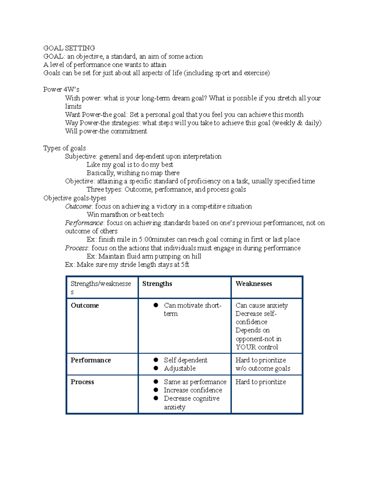 Goal Setting - Ch15 Lecture Notes for Effective Performance - Studocu