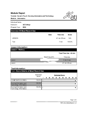 ATI 2 - Skills Module 3.0: Oxygen Therapy Report and Scores - Studocu