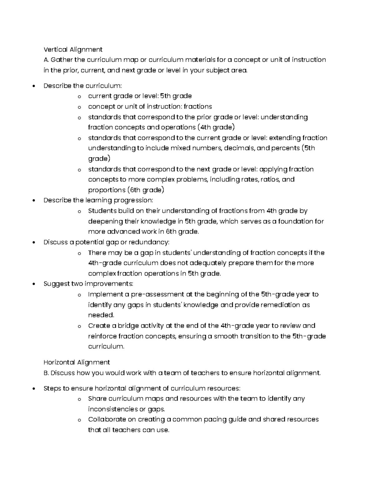 OIM2 TASK 3 - Vertical Alignment in 5th Grade Fractions Curriculum ...