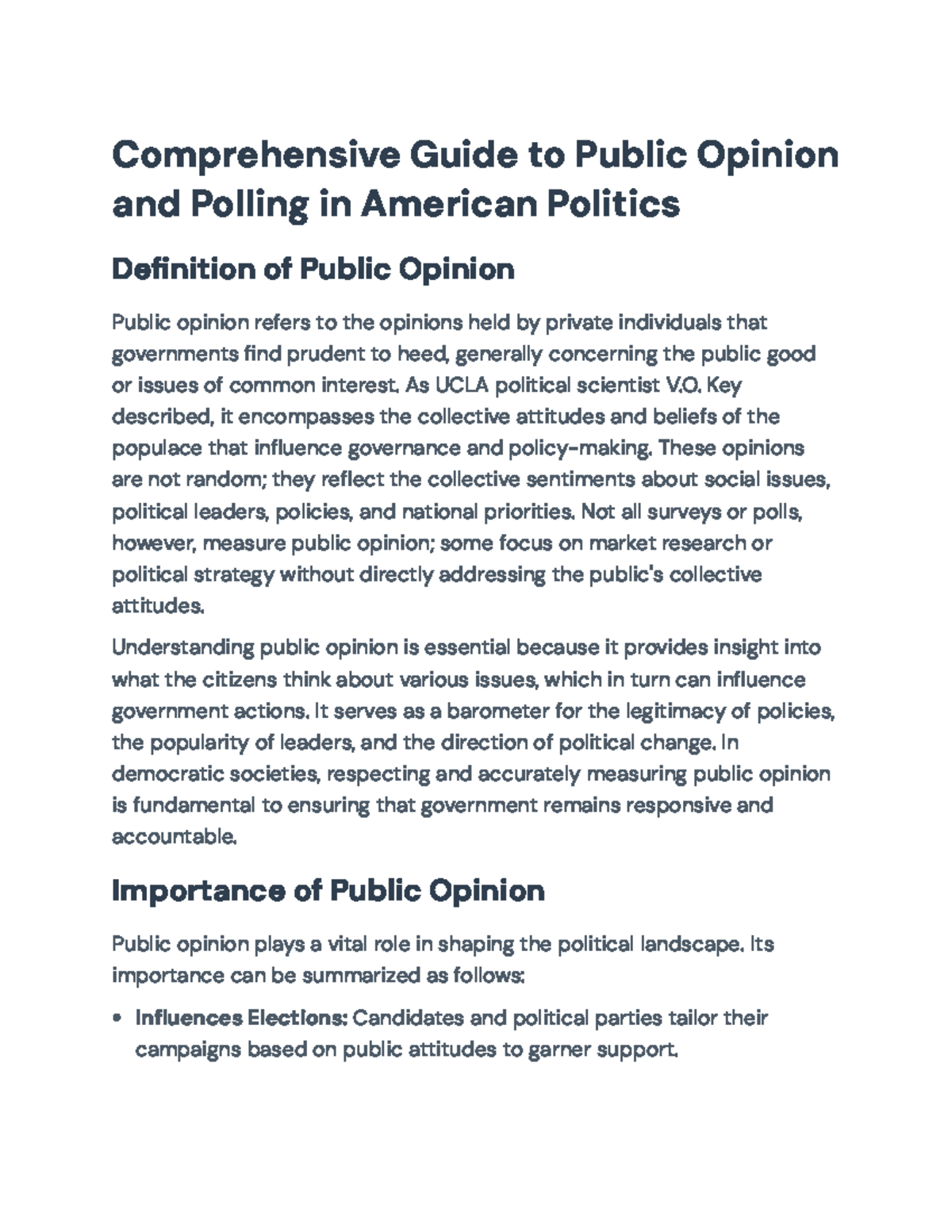 Comprehensive Guide to Public Opinion & Polling in American Politics ...