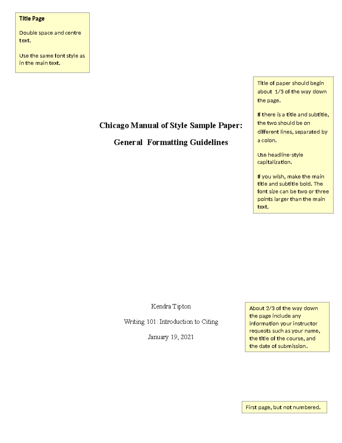 Writing 101: Chicago Style Formatting Guidelines and Tips - Studocu