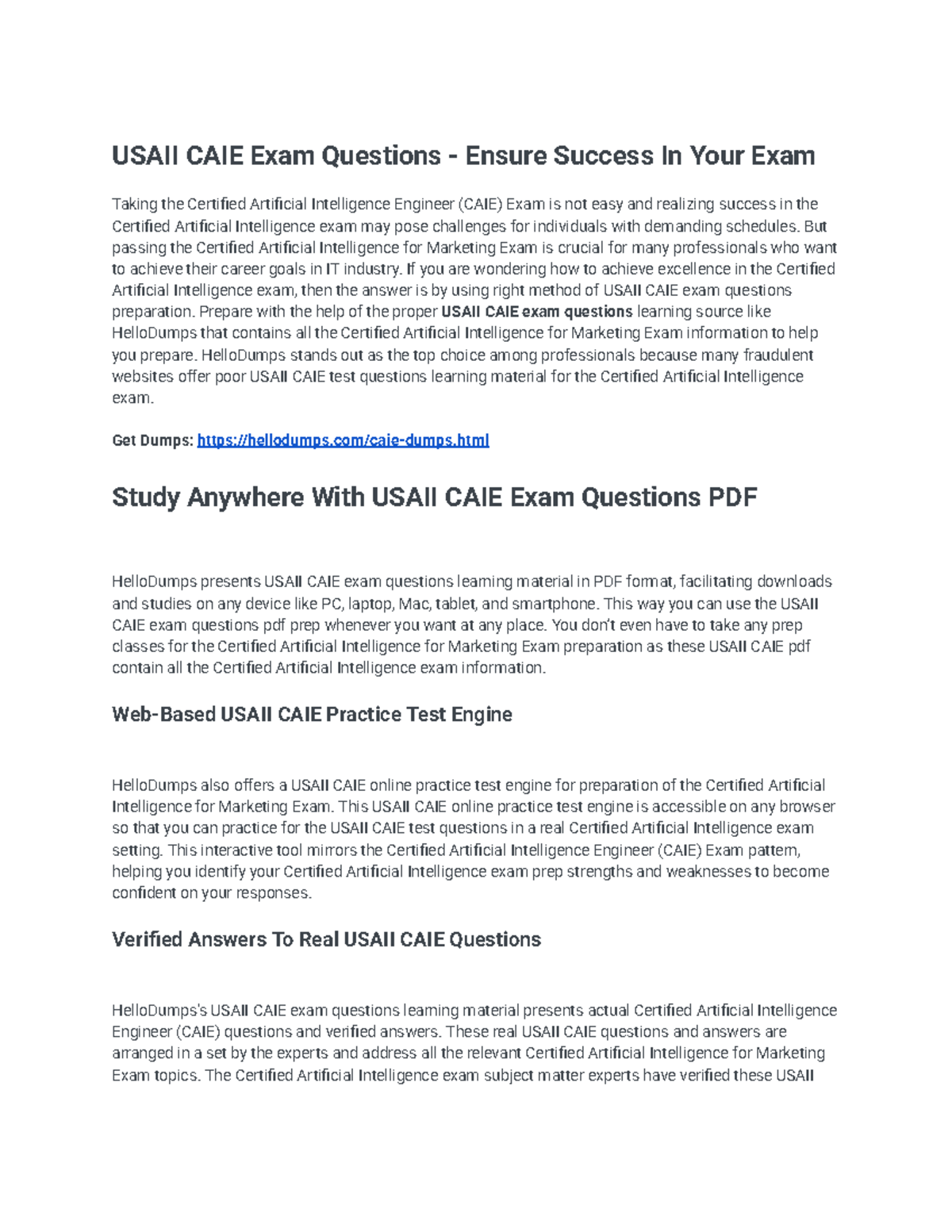 USAII CAIE Exam Questions: Your Path to Success in Certified AI Exam ...