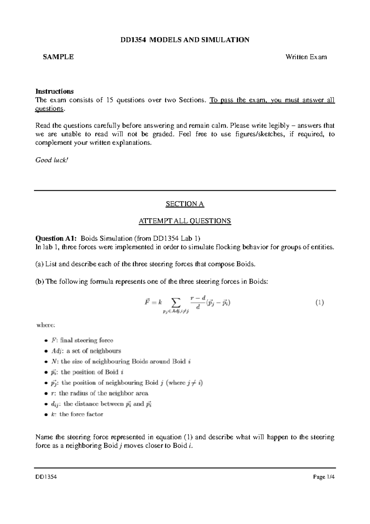 DD1354 exam sample 2019: Models and simulation written exam ...