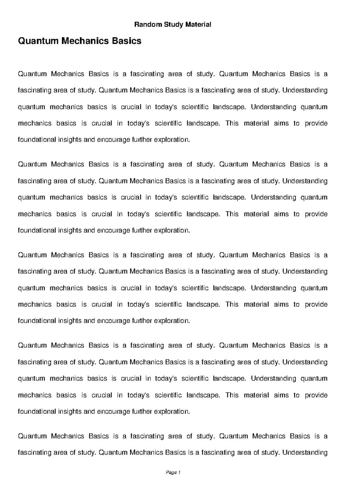 Quantum Mechanics 101: Essential Study Material and Insights - Studocu