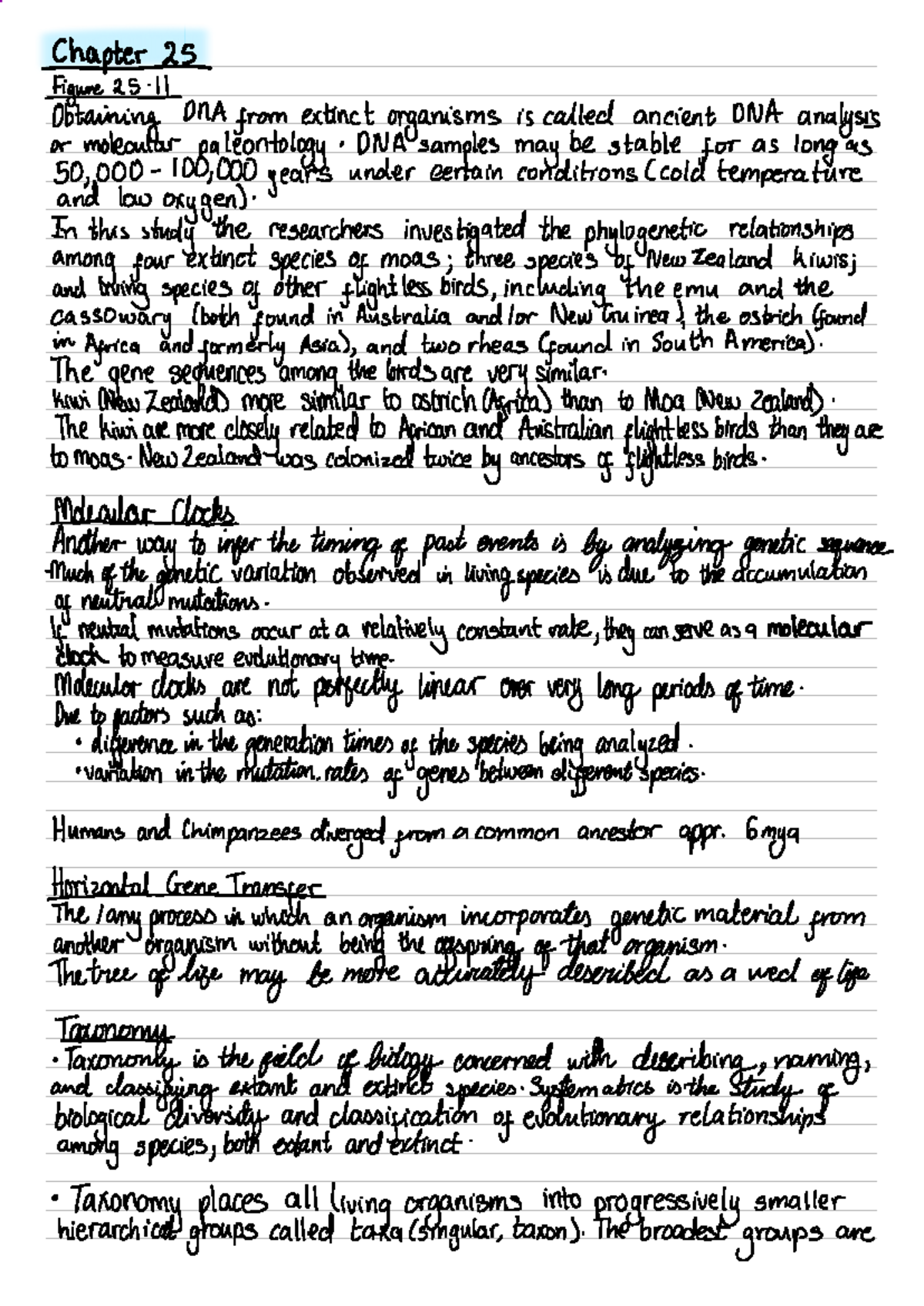 Biol 1P92 Midterm Prep: Summary of Chapters 25 & 26 Topics - Studocu
