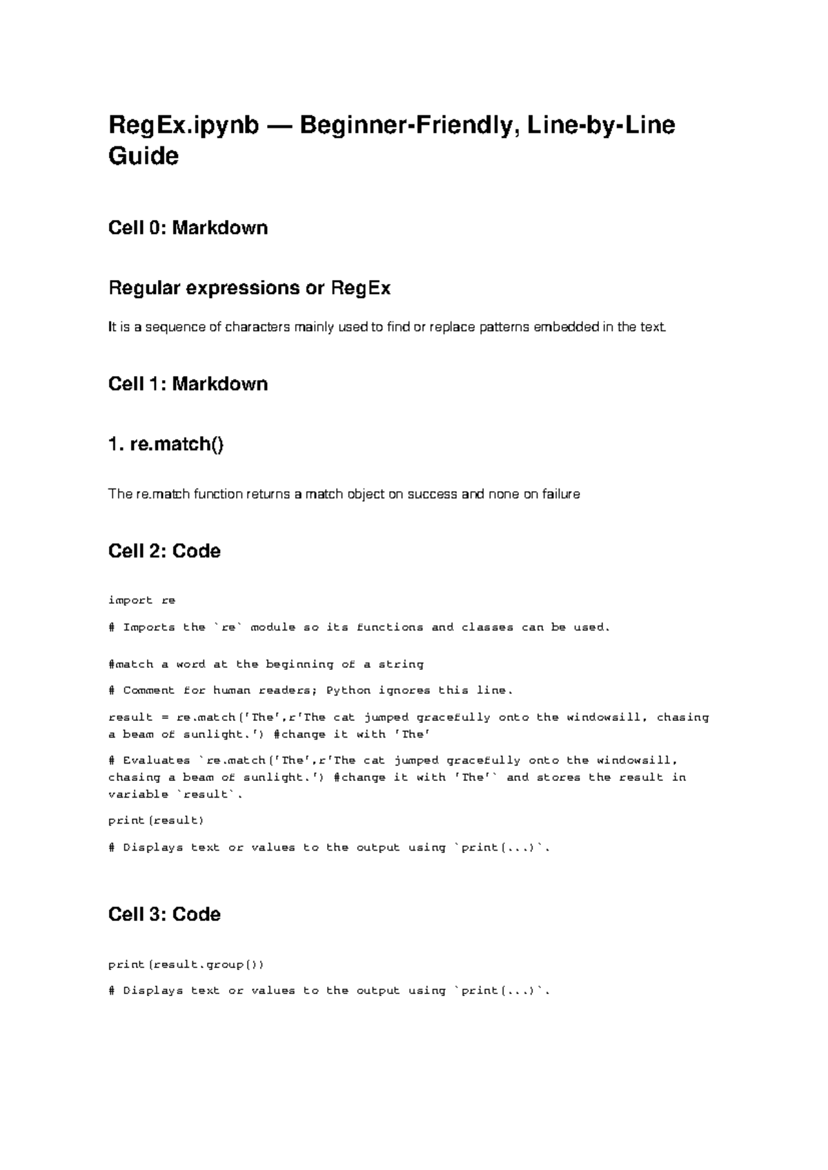 RegEx 101: A Comprehensive Guide to Regular Expressions in NLP - Studocu