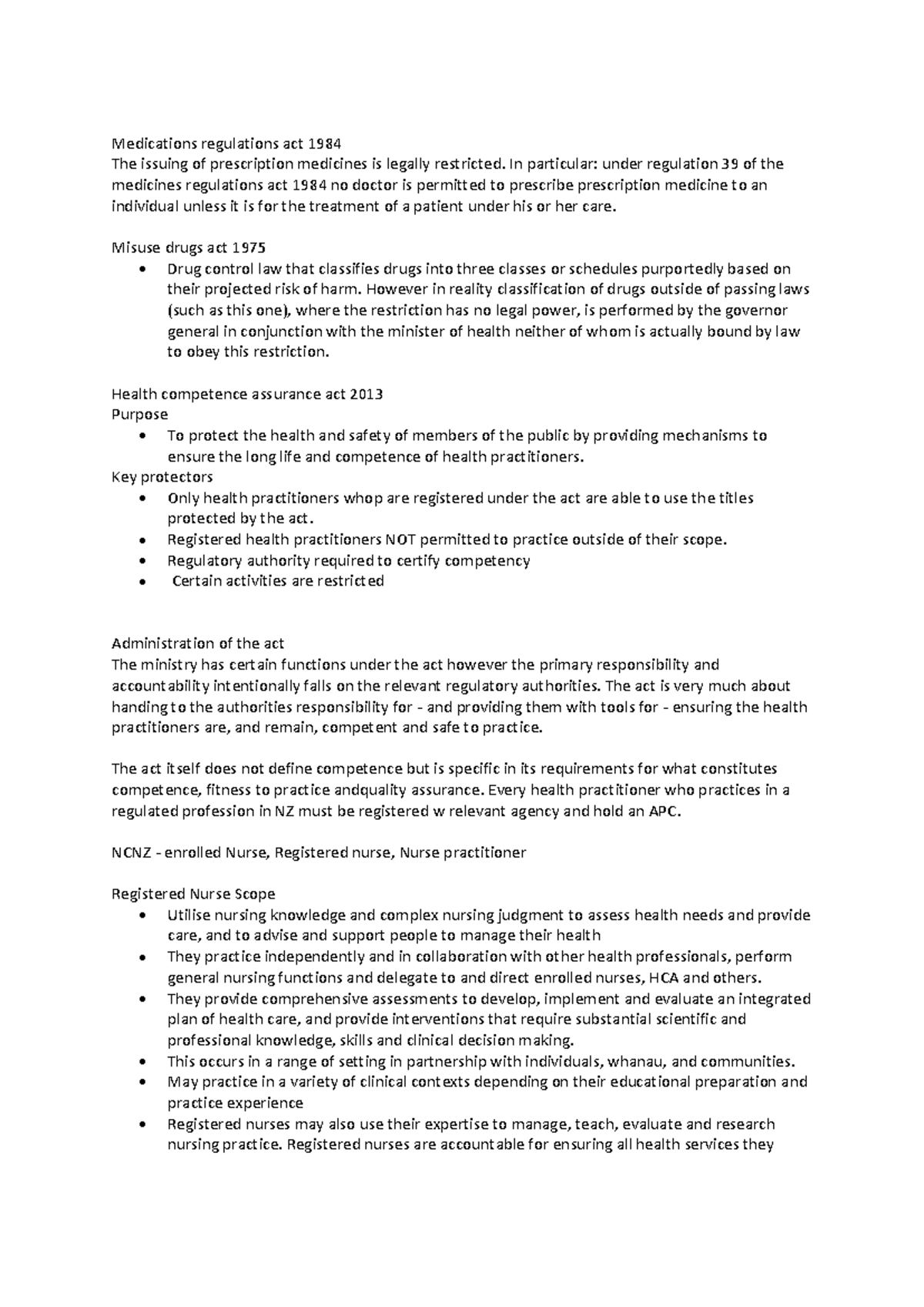 RN Scope of Practice: Key Legislation and Regulatory Frameworks - Studocu