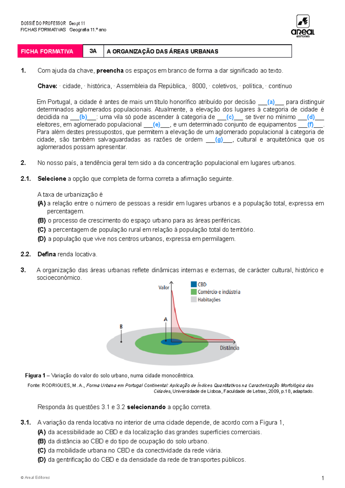 Ficha formativa - DOSSIÊ DO PROFESSOR Geo 11 FICHAS FORMATIVAS ...