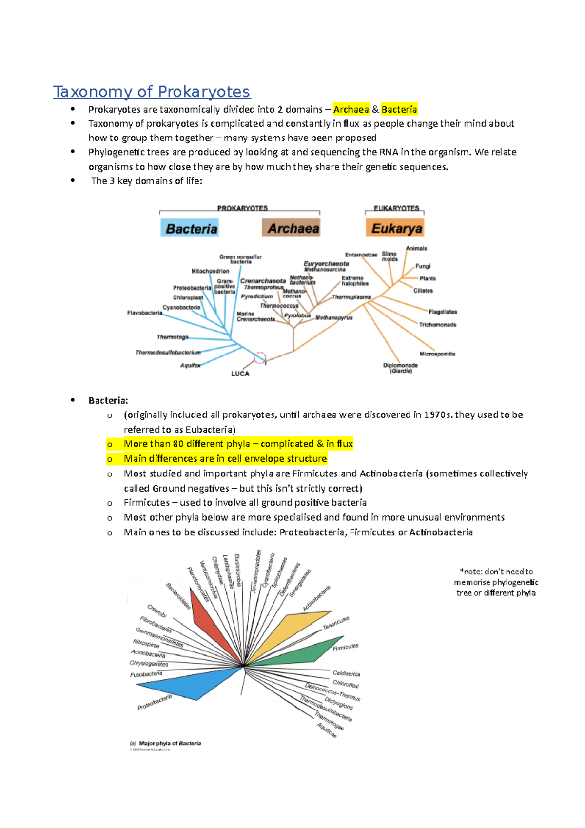Taxonomy of Prokaryotes and Cell Structures - Studocu