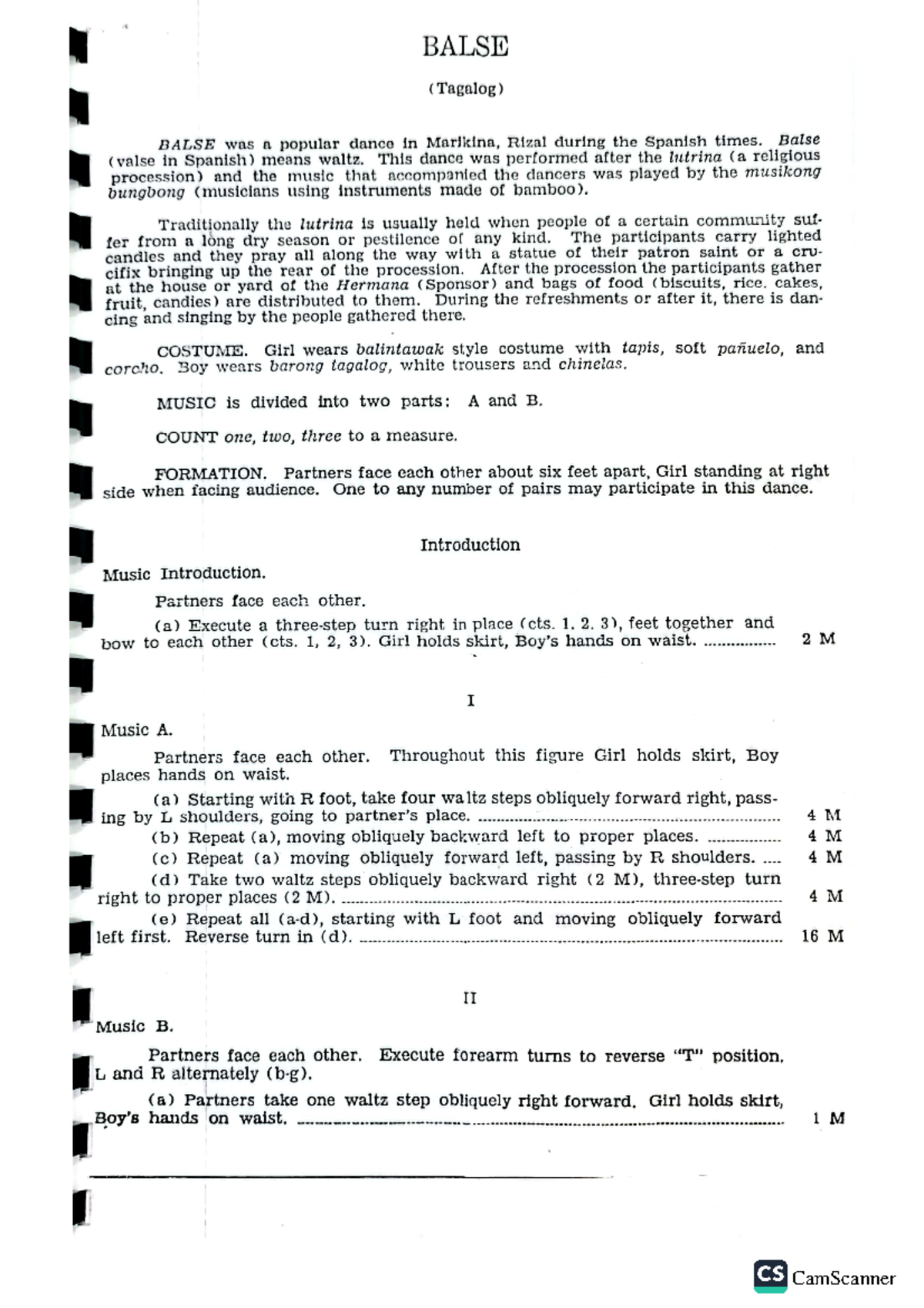 BALSE Dance Performance Overview and Instructions in Tagalog - Studocu