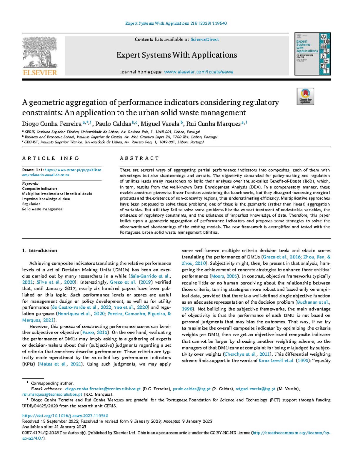 A Geometric Aggregation of Performance Indicators in Urban Waste ...
