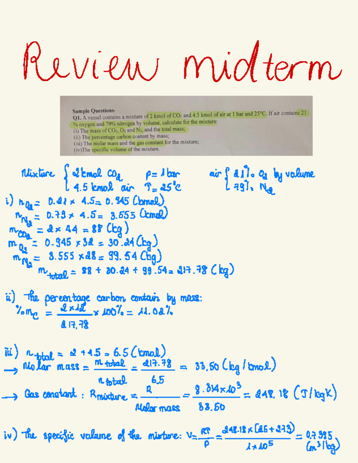 Mass Transfer Quiz Review: Midterm E Analysis and Calculations - Studocu
