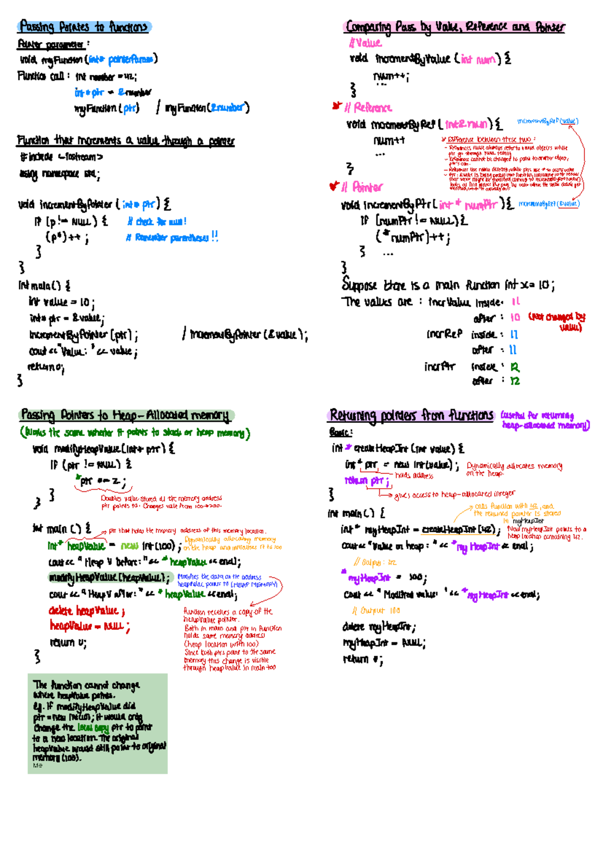 Memory Management and Pointers: Understanding Pass by Value, Reference, and - Studocu