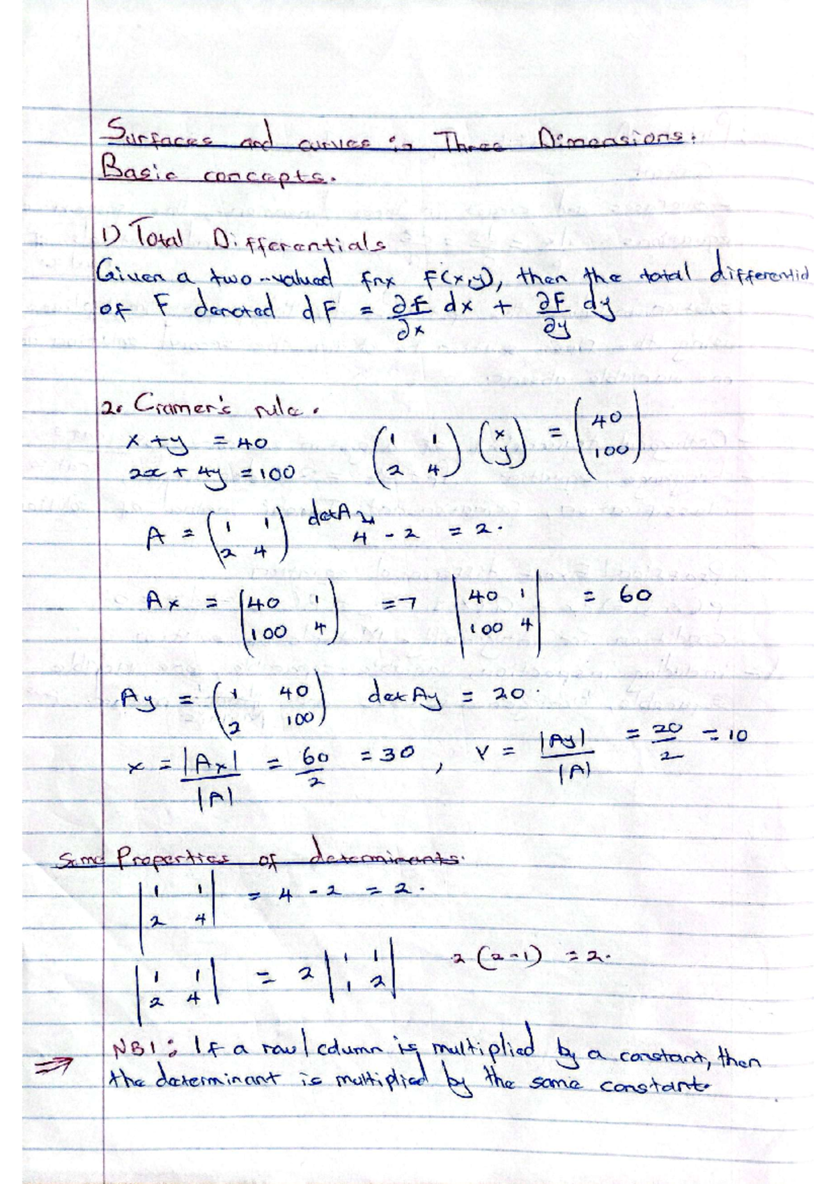 PDE 1: Surfaces and Curves in 3D - Total Differentials and Methods ...