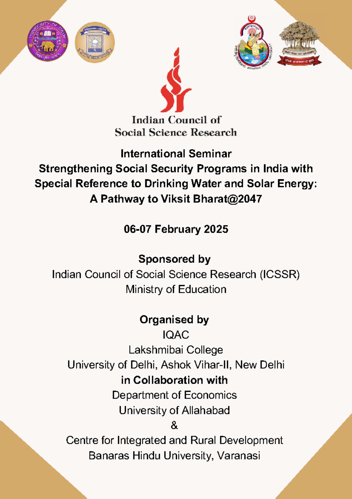 International Seminar on Social Security Programs in India: Focus on ...