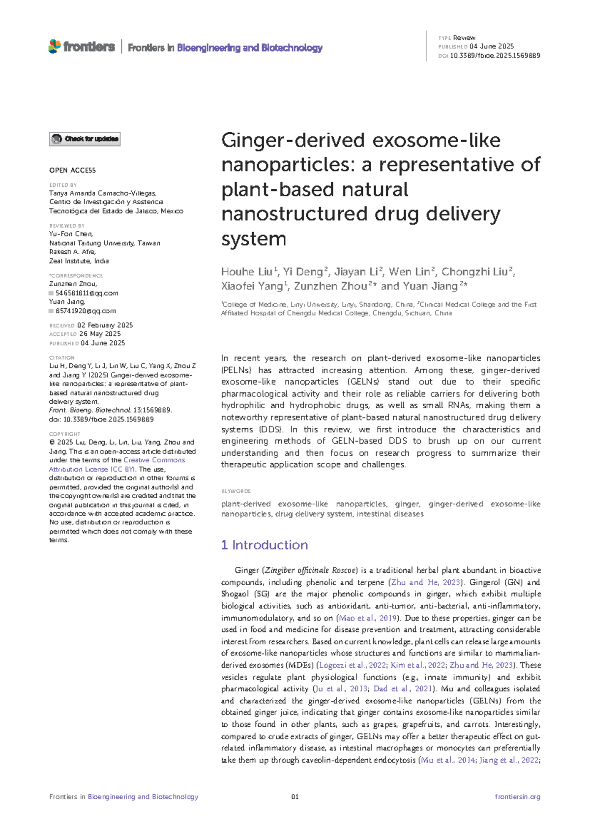 GELNs: A Natural Nanostructured Drug Delivery System for Intestinal ...
