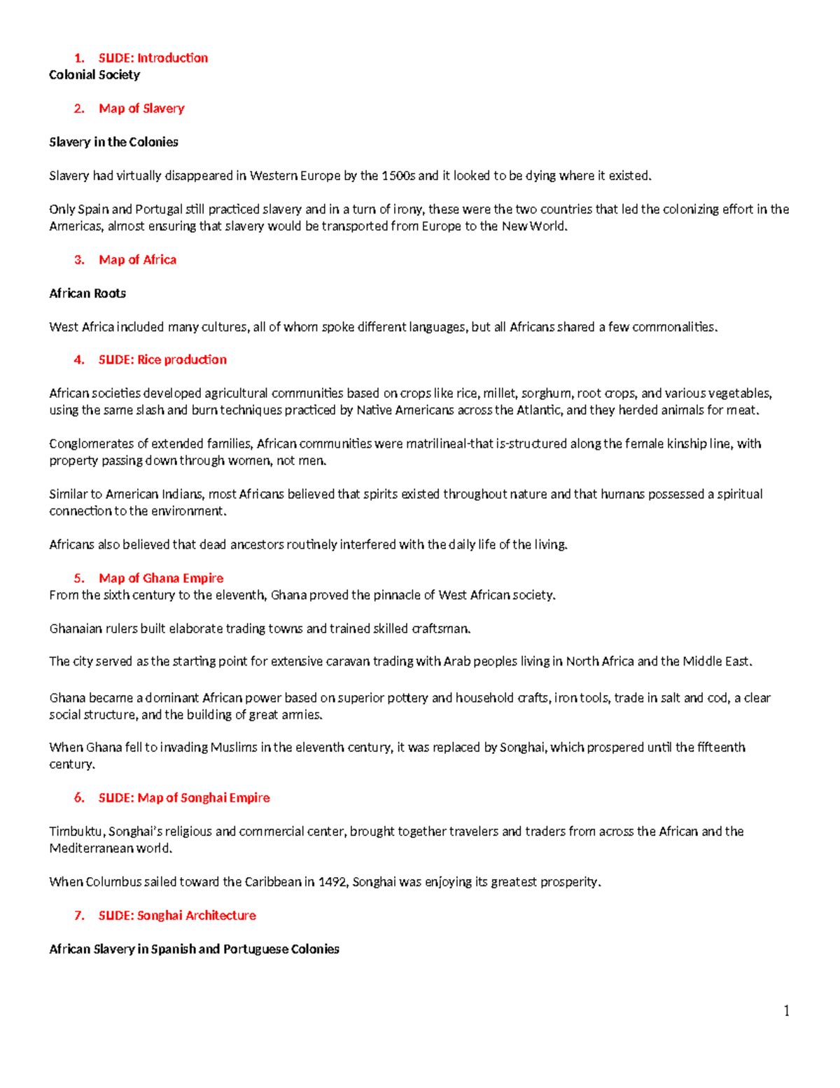 Colonial Society Lecture Notes (HIST 101) - Studocu