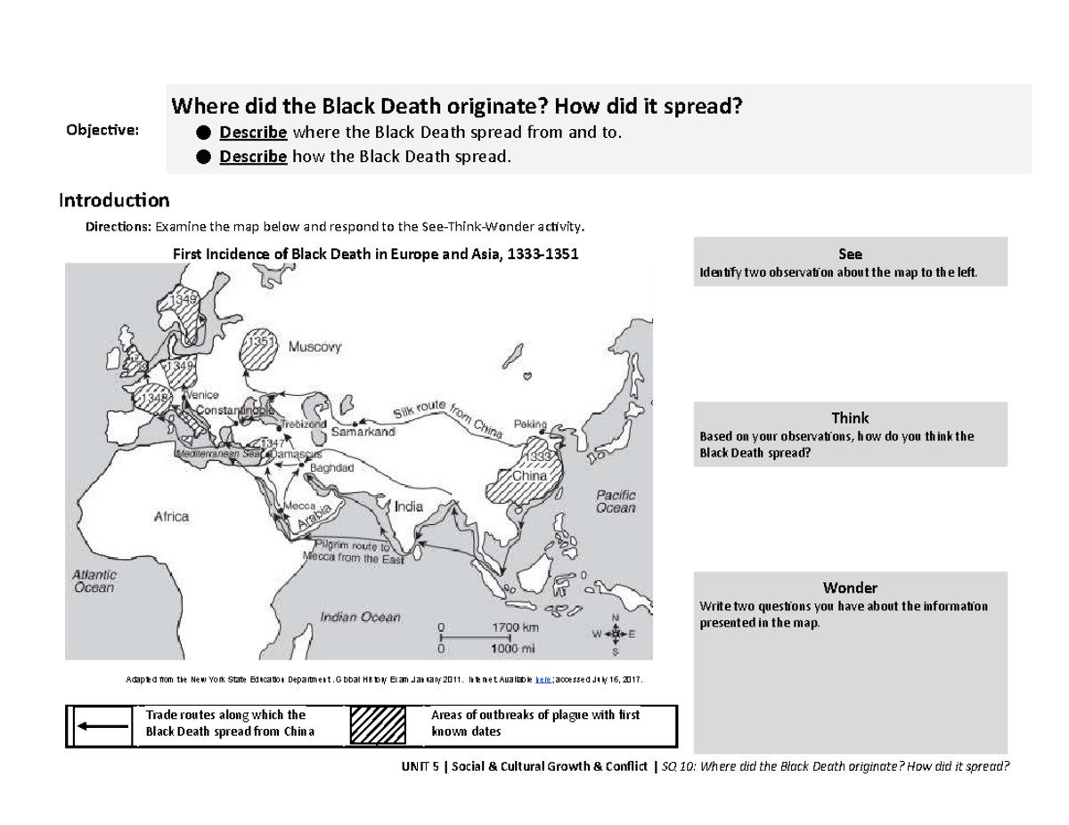 UNIT 5 SQ 10: Origin and Spread of the Black Death Analysis - Studocu