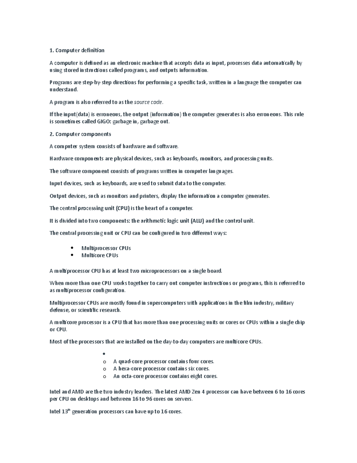 Module 2 Lecture Notes: Computer Systems Overview ISM - Studocu