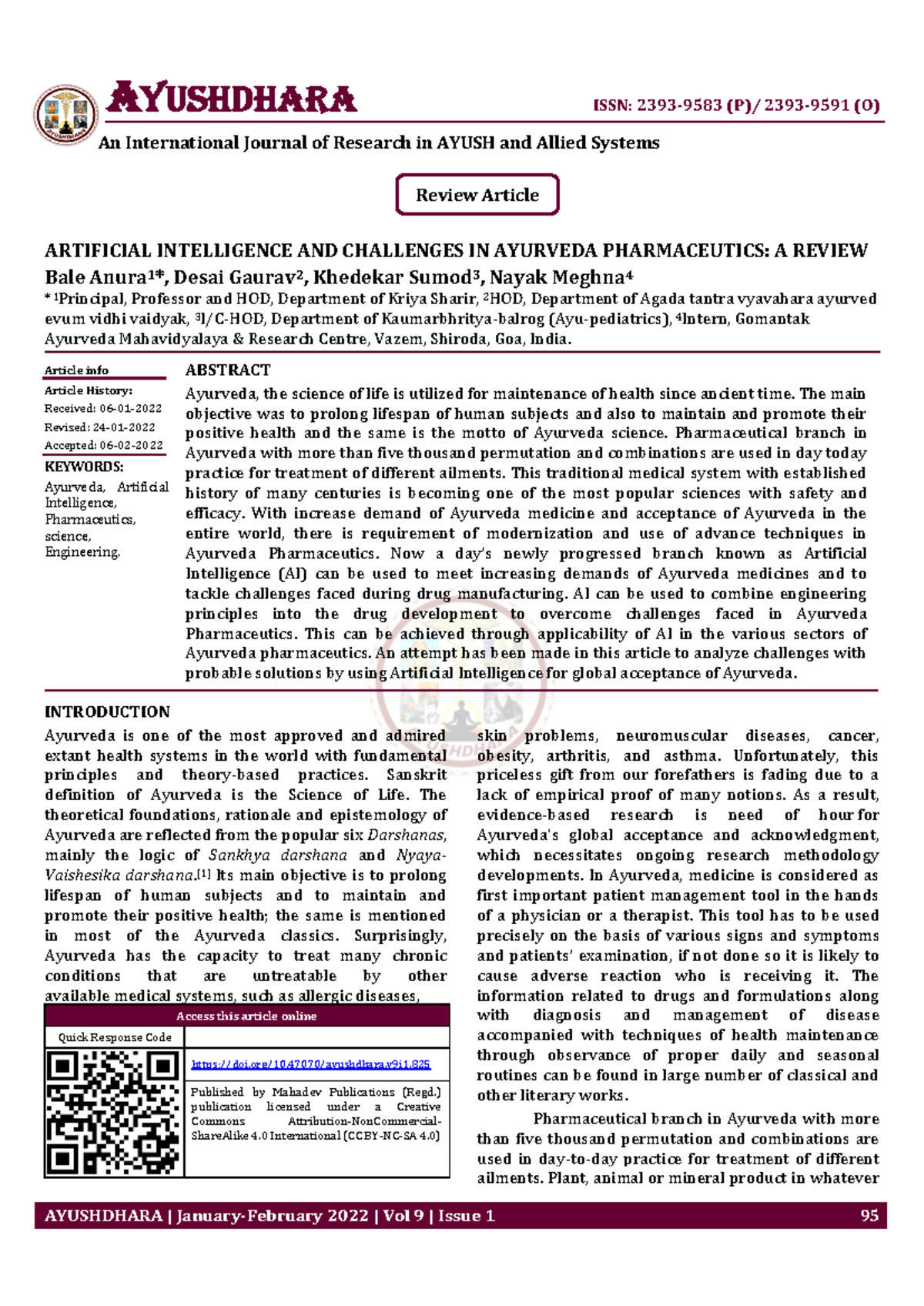 AI in Ayurveda: Addressing Pharmaceutics Challenges & Innovations - Studocu