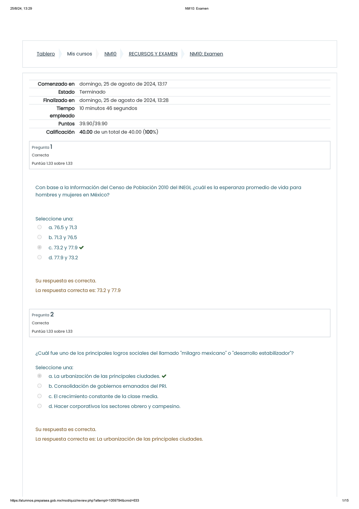 NM10 Examen Final: Evaluación de Conocimientos y Resultados - Studocu