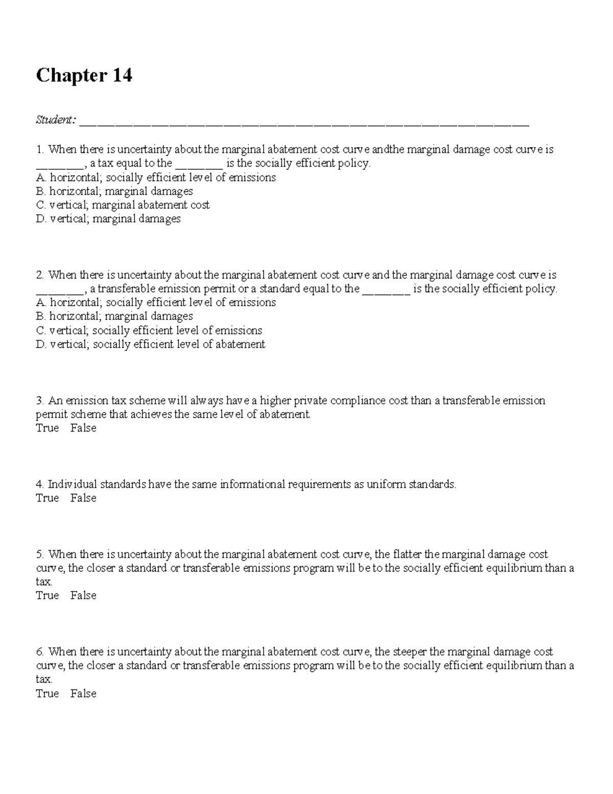 Chapter 14 - VERY HELPFUL!! Practice exam question - Chapter 14 Student ...