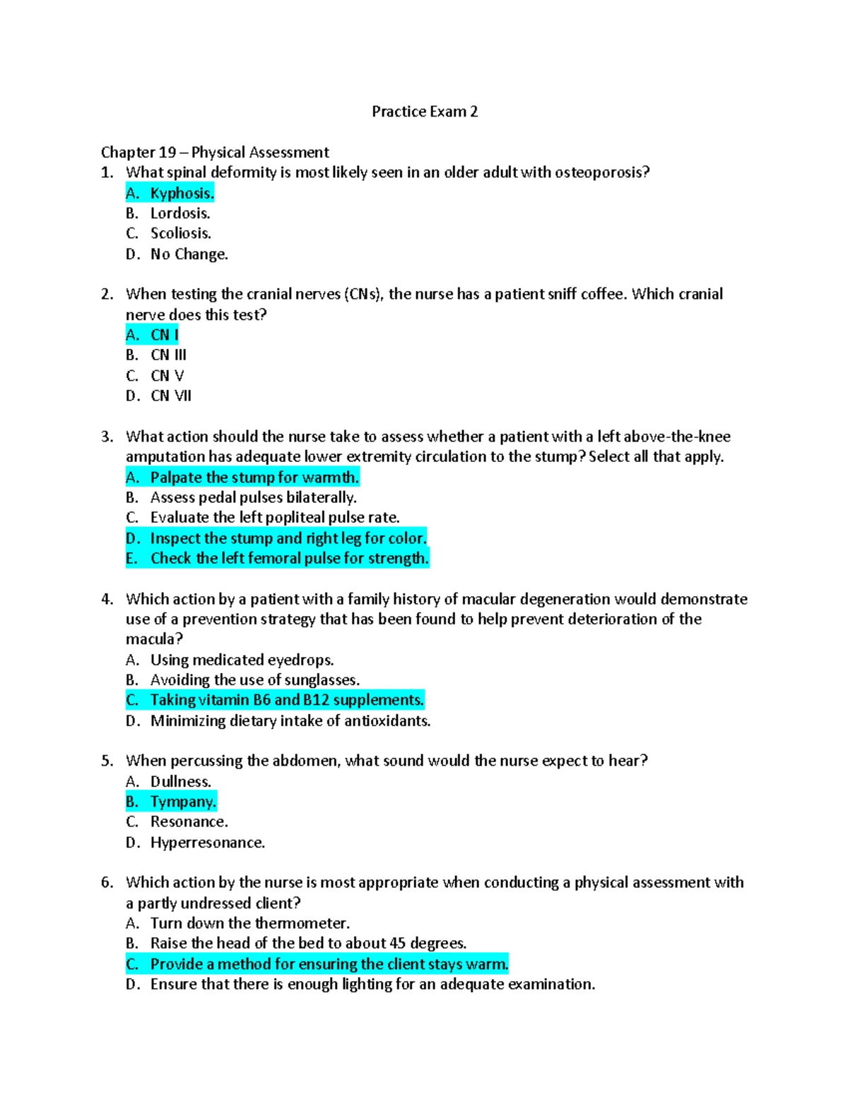 Practice Exam 1 - 101 120 Exam 1 Notes - Exam 1 Practice Questions ...