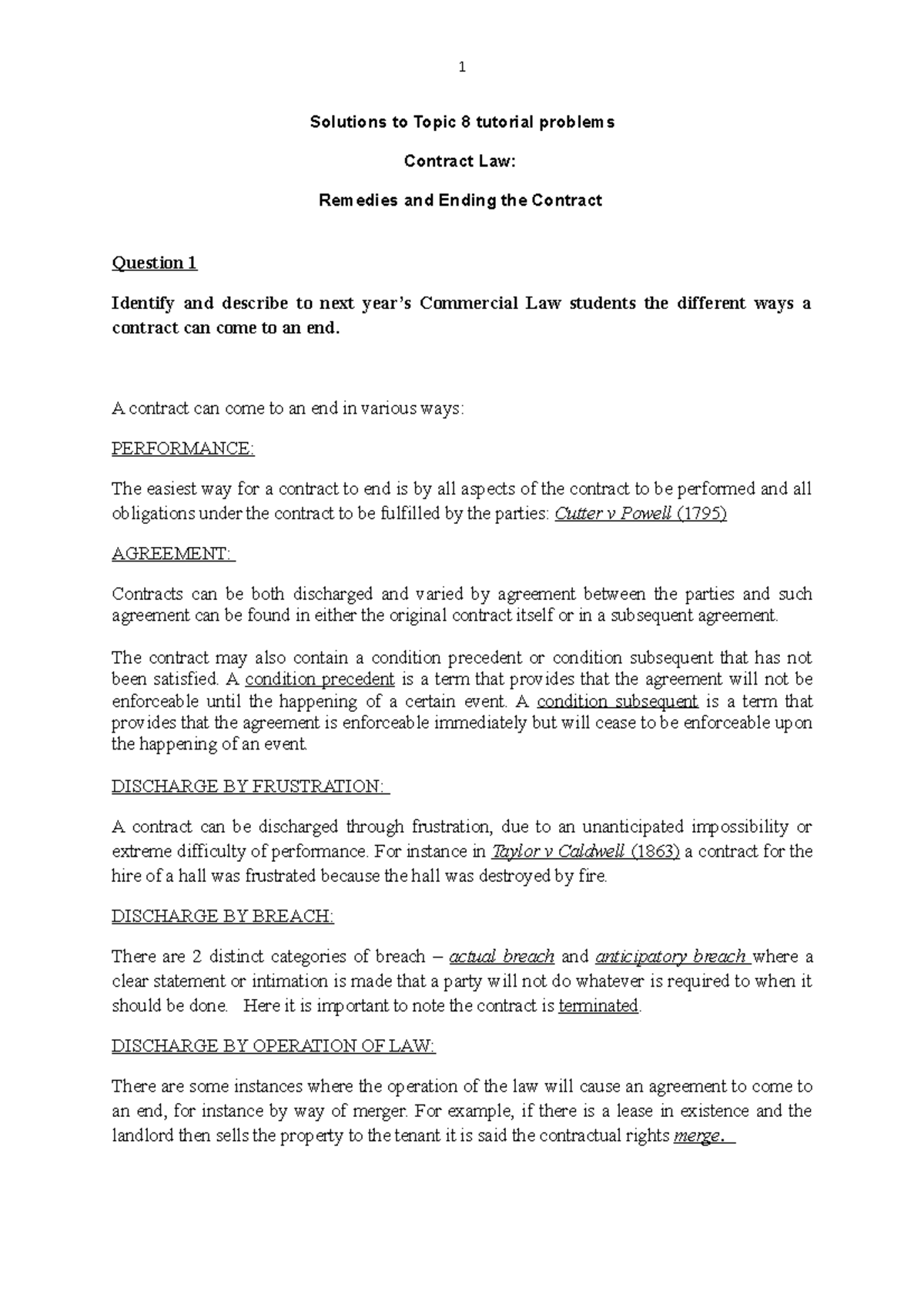 Topic 8 (Extra) Tutorial Answers in docx - Solutions to Topic 8 ...