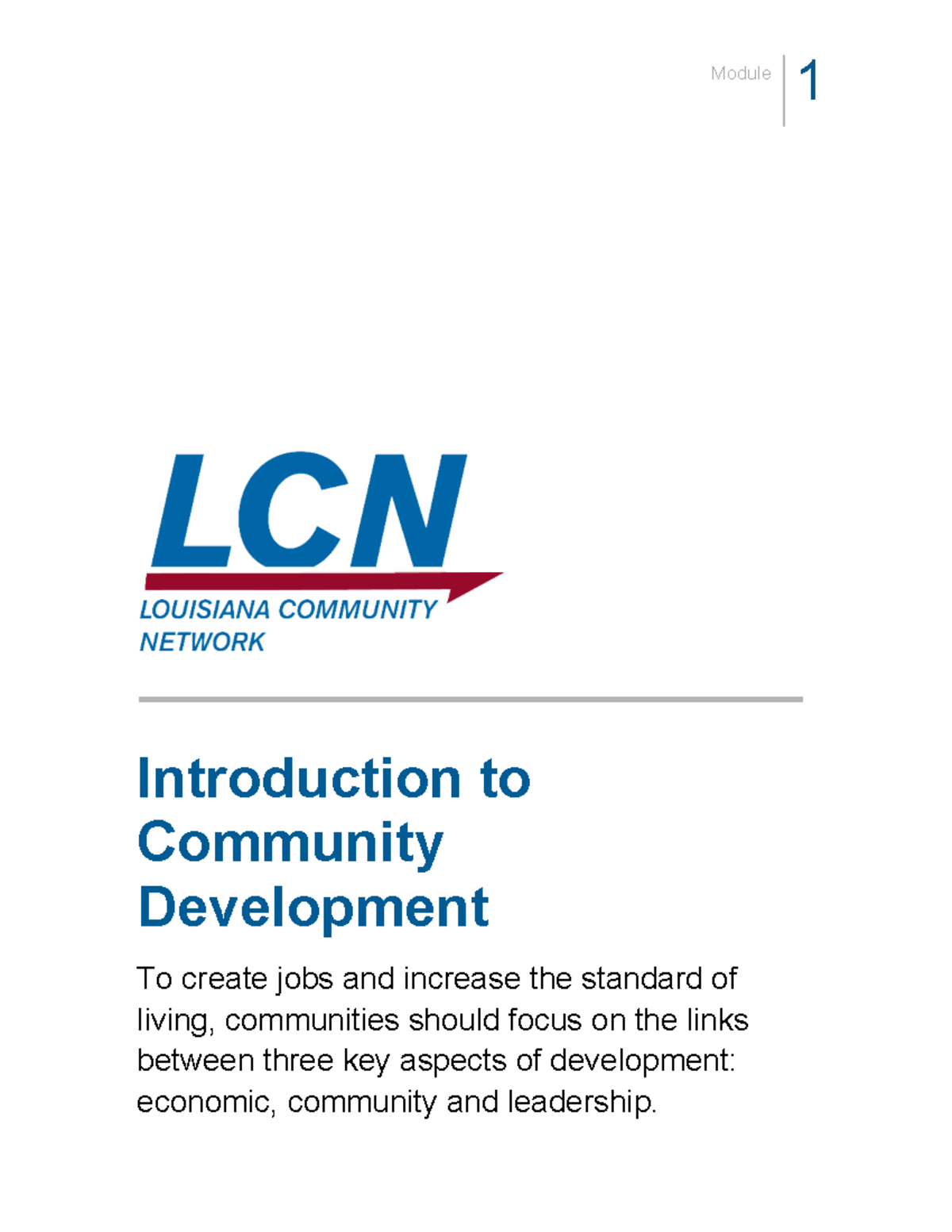 Lcn Module 1 Overview: Introduction to Community Development - Studocu