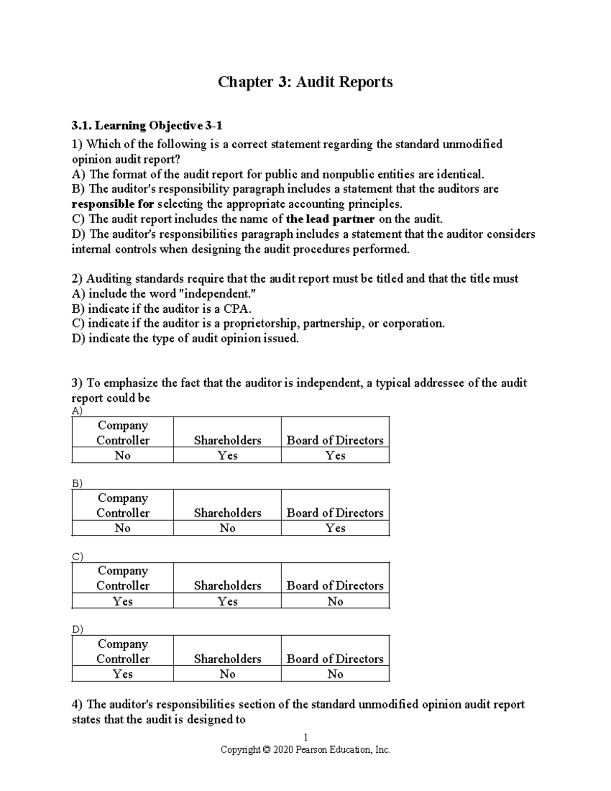 Chapter 03 - Audit Reports: Key Questions and Learning Objectives - Studocu