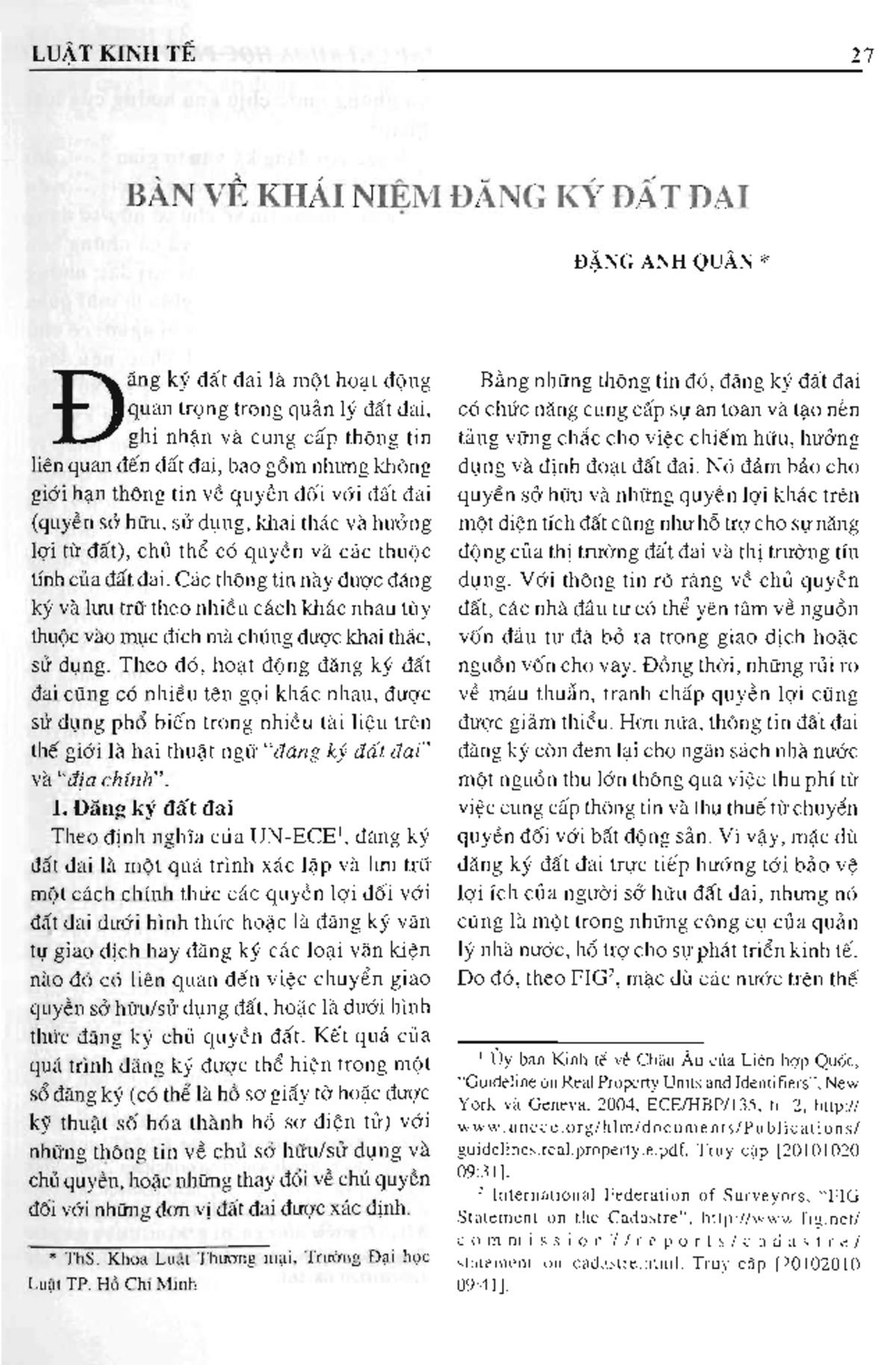 1.Ban ve khai niem dang ky dat dai - LUAT KINH TE 27 BAN VE KHAI NIEM ...