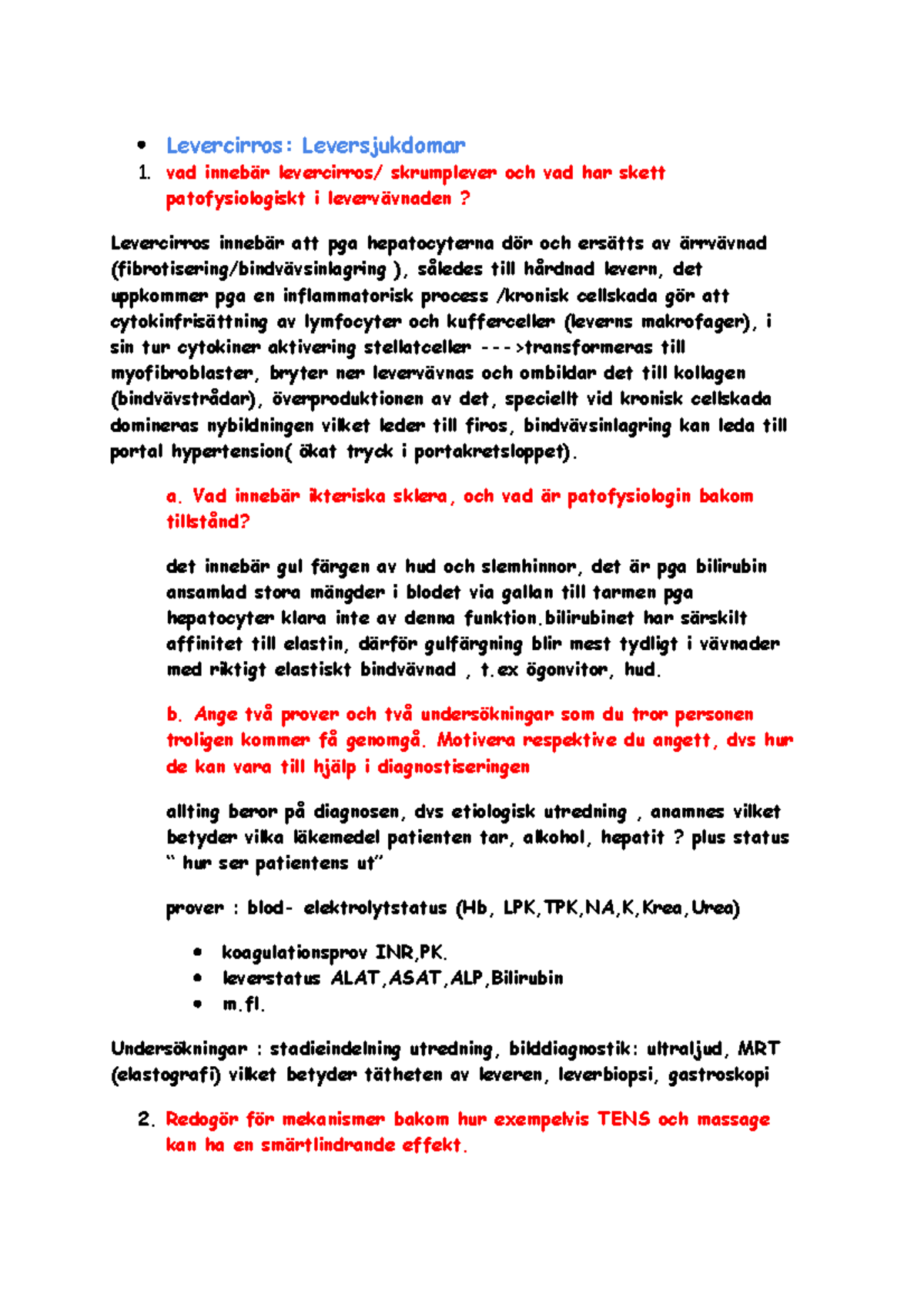 BMA202 PATOFYSIOLOGI - Levercirros: Leversjukdomar vad innebär ...