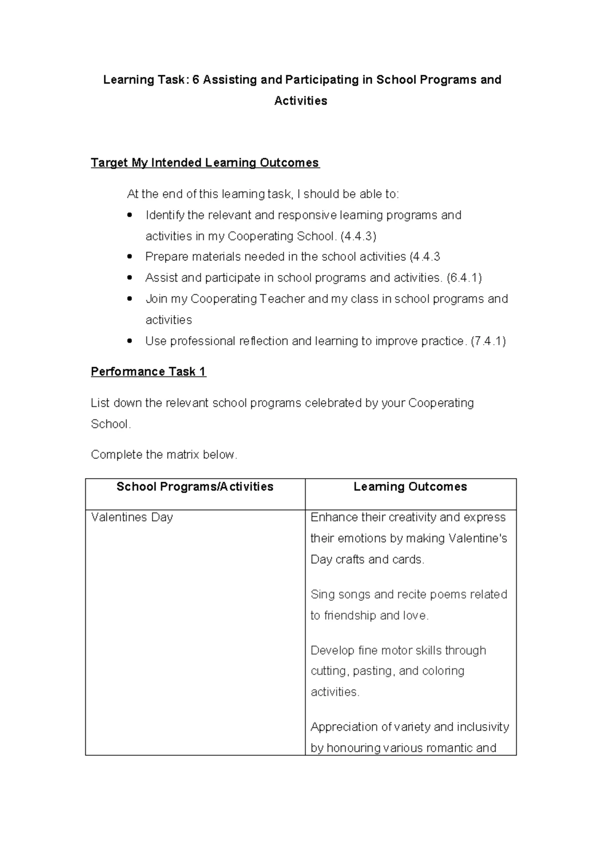 Learning Task 7: Assessment Practices & Scoring Rubric Design - Studocu