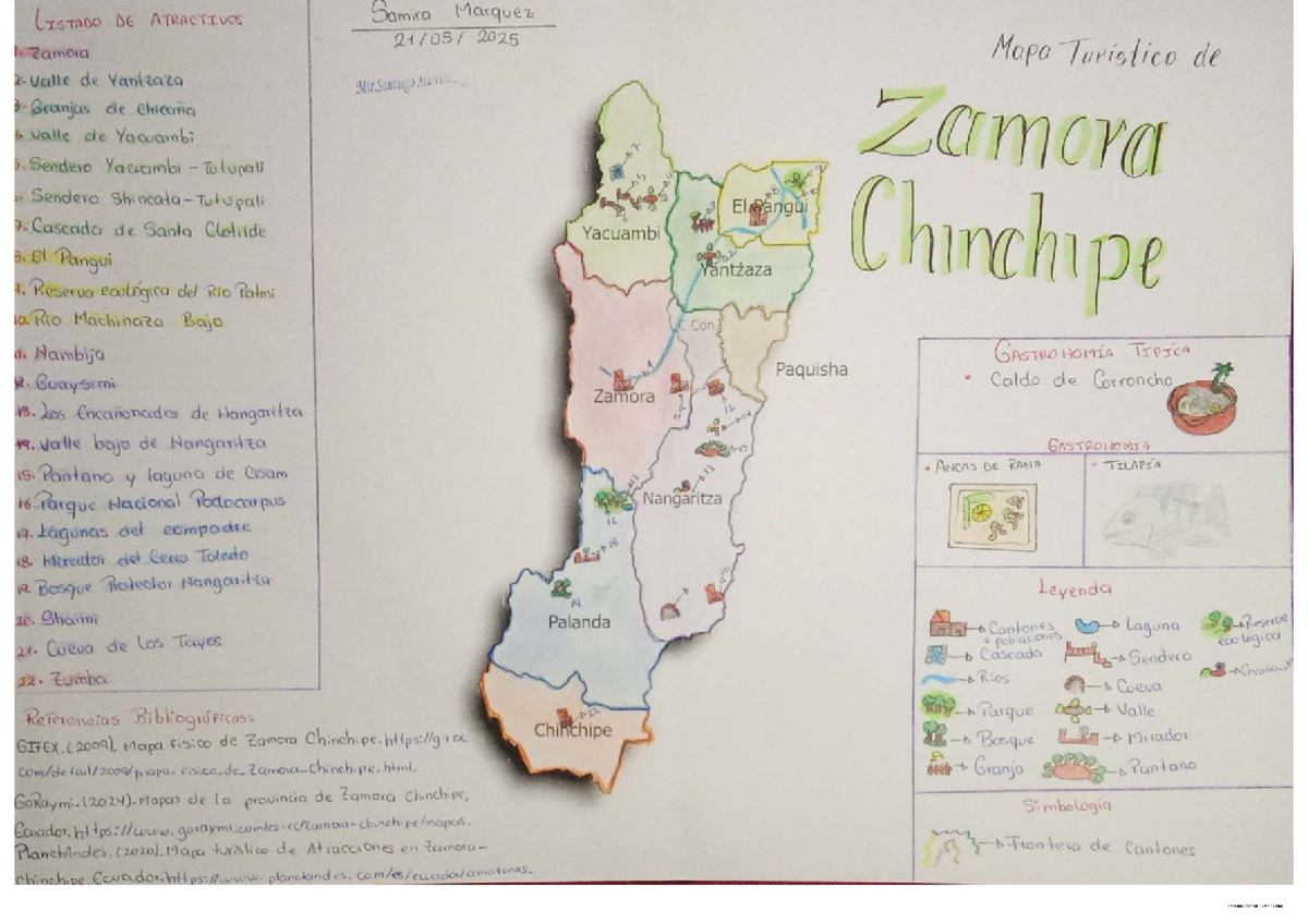 Mapa Turístico de Zamora Chinchipe, SM: Atractivos y Gastronomía - Studocu