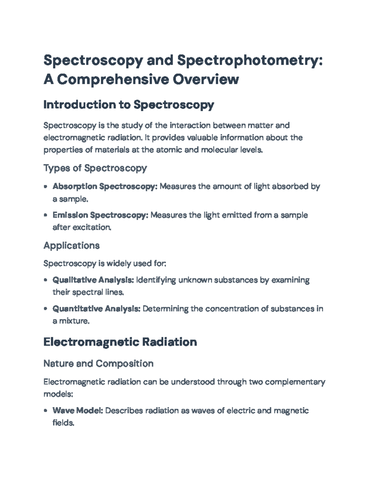 Spectroscopy and Spectrophotometry: An In-Depth Overview for CHEM 101 ...