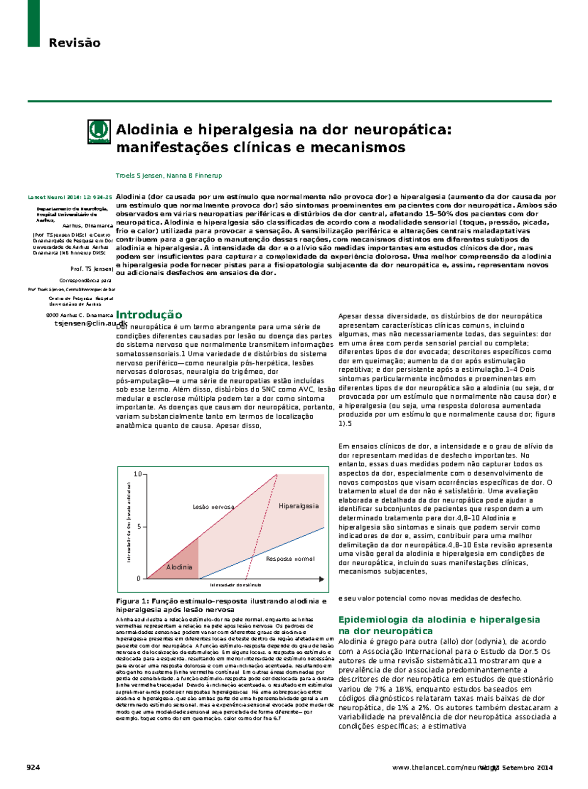 Revisão sobre Alodinia e Hiperalgesia na Dor Neuropática: Mecanismos e ...