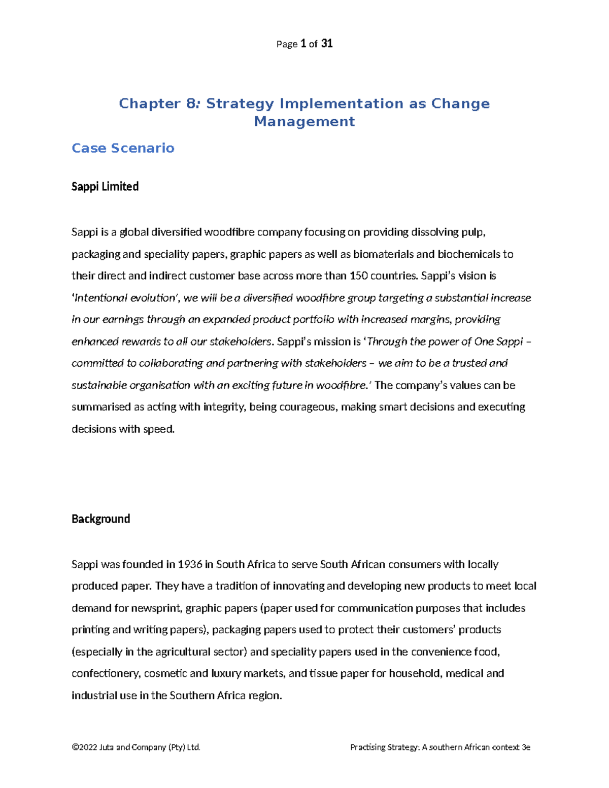 Chapter 8 MNG 3702 - Summary Strategic Implementation and Control IIIB ...