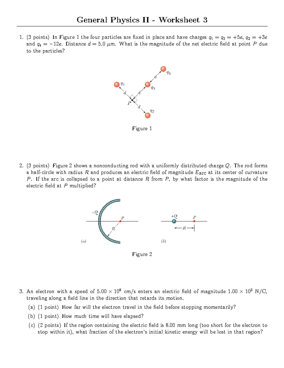 GP2worksheet 3 - Worksheet. - General Physics II - Worksheet 3 (3 ...