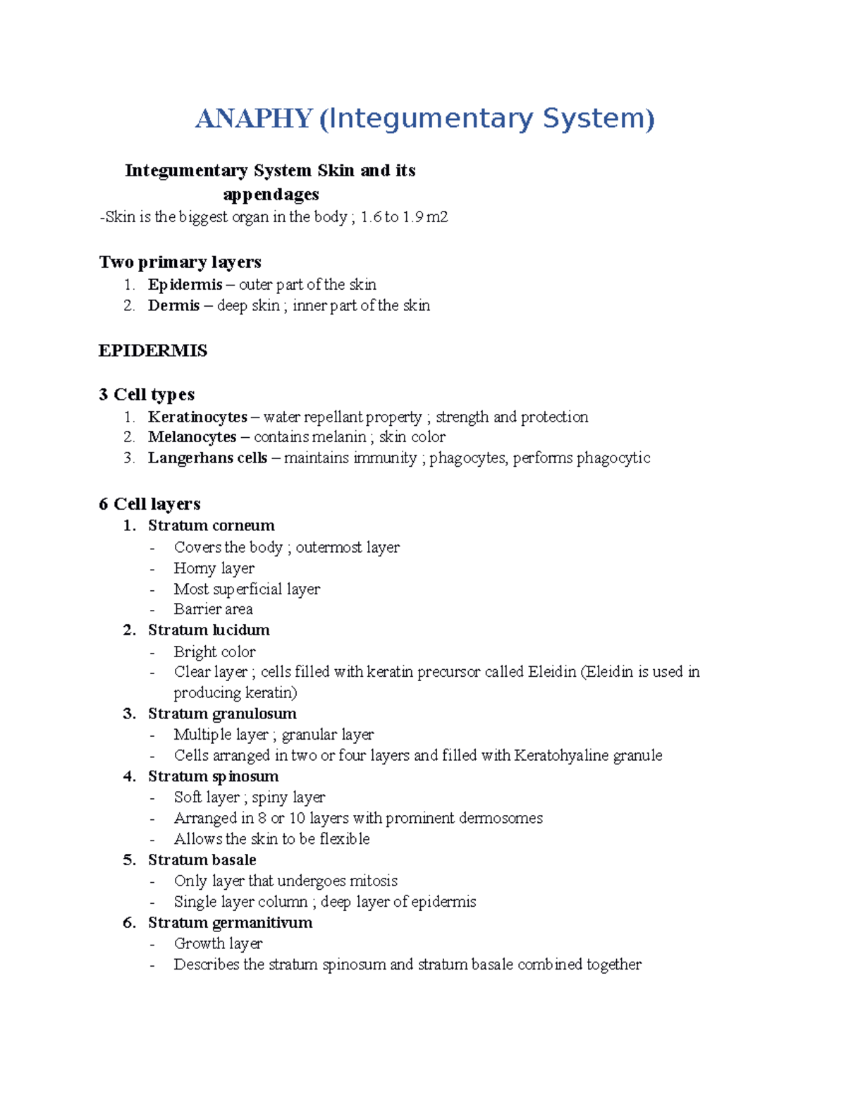 M- Anaphy - Comprehensive Quiz Review: Integumentary, Muscular ...
